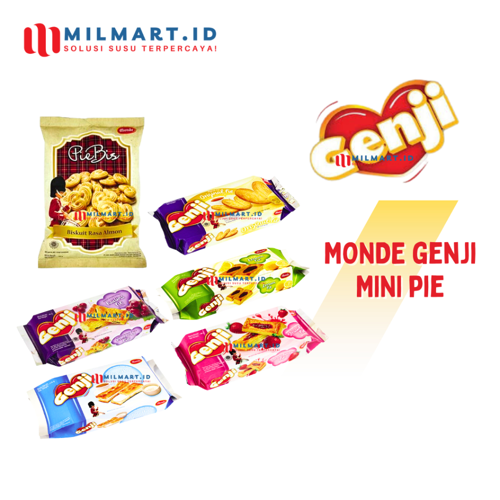 Jual MONDE GENJI PIE MINI 85G RASA ORIGINAL/STRAWBERRY/RAISIN/LEMON ...