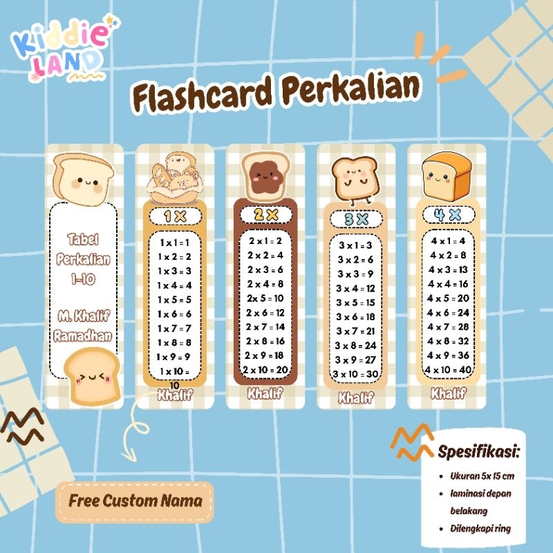 Jual Flashcard Perkalian | Mainan edukasi | flashcard | flashcard ...