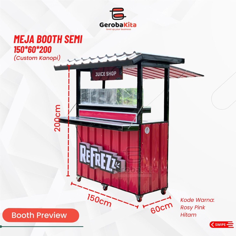 Jual Meja Booth Semi Container 150x60x200 Custom | Shopee Indonesia