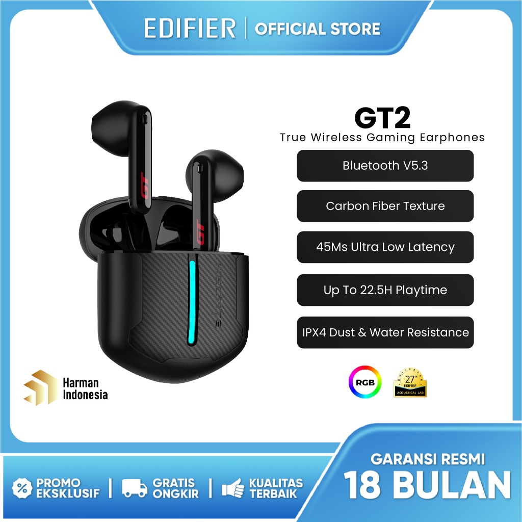 Jual HECATE EDIFIER GT2 true Wireless Gaming Earbuds | Shopee Indonesia