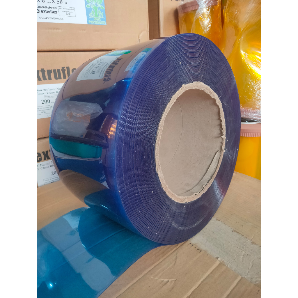 Jual Tirai PVC Curtain Biru 2mm x 20cm x 50 meter | Shopee Indonesia