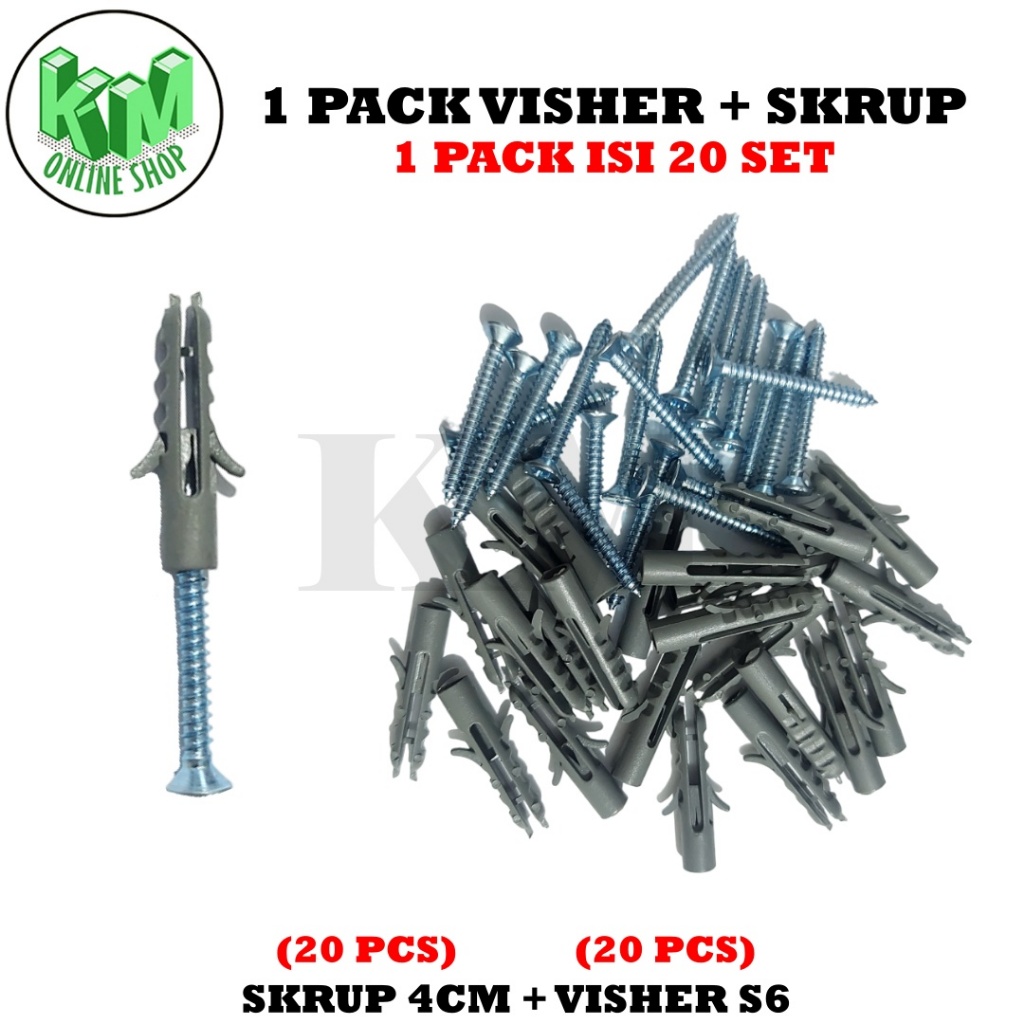 Jual Skrup Sekrup Set Spiser piser 4CM Tembok Screw Dinding | Shopee Indonesia