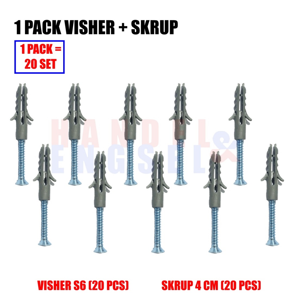 Jual Skrup Sekrup Set Spiser piser 4CM Tembok Screw Dinding | Shopee Indonesia