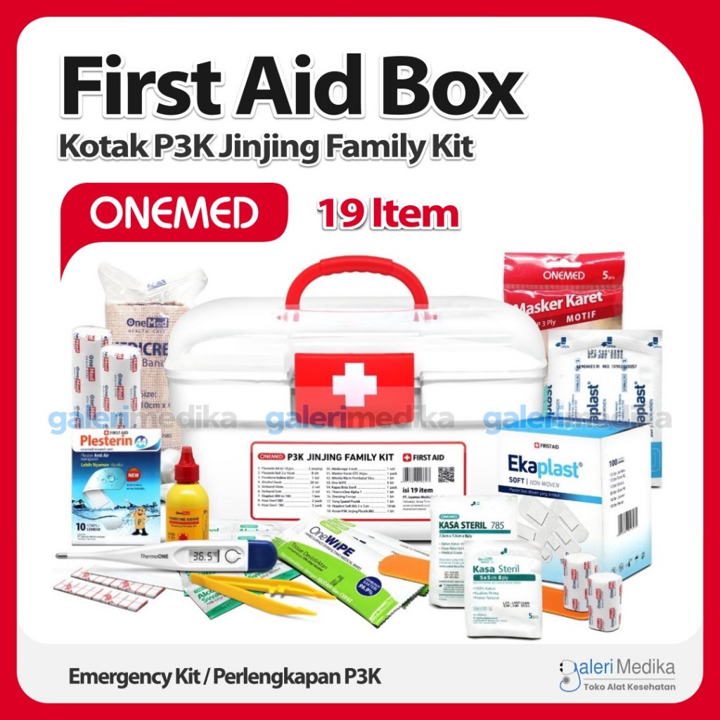 Jual Onemed Kotak P3K Jinjing Family Kit 19 Item Isi Lengkap / First ...