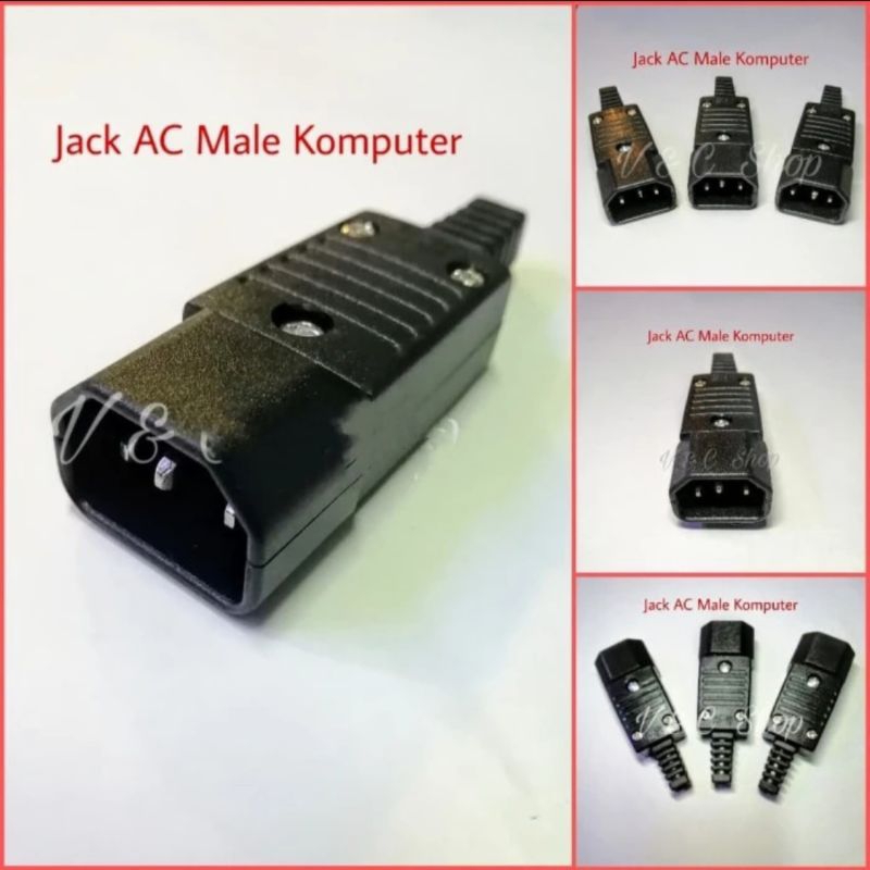 Jual Konektor C14 Male / Jack AC Komputer Cowo / C14 Power AC Computer ...