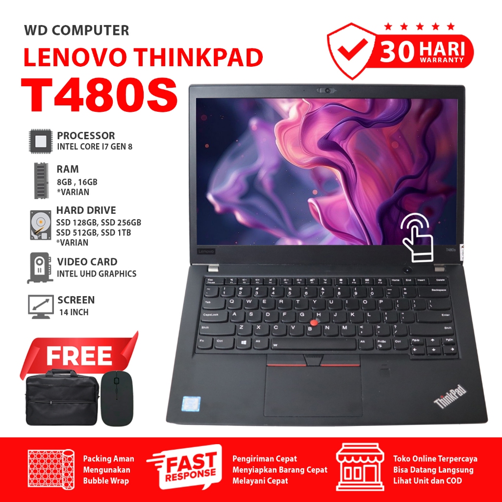 Jual [WDKOMPUTER] Lenovo Thinkpad T480S Toucscreen I Intel Core I7 Gen ...