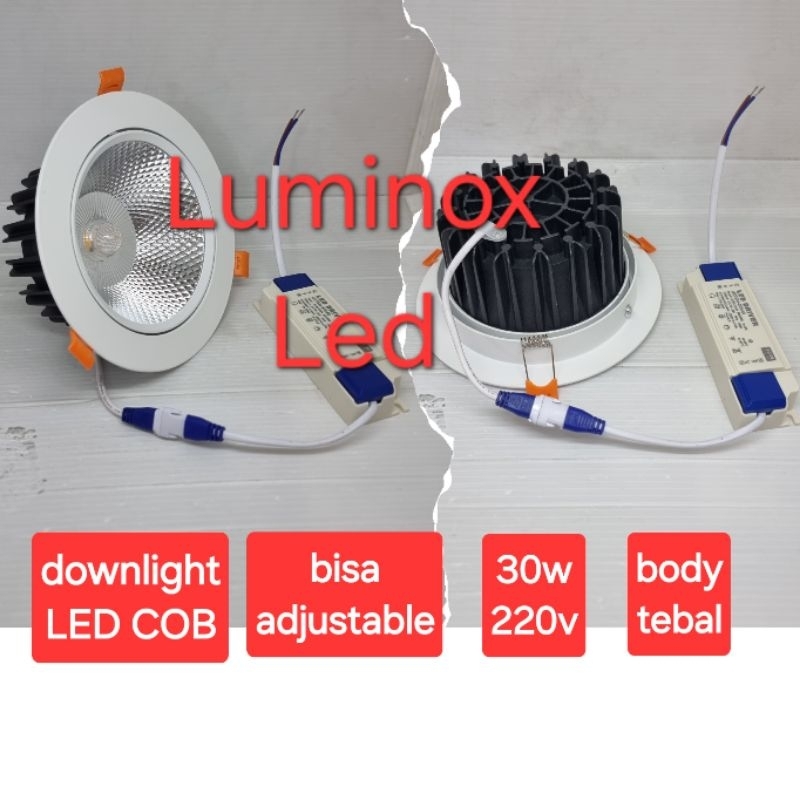 Jual downlight spotlight led cob 3000k warmwhite 30watt 30 w inbow ...