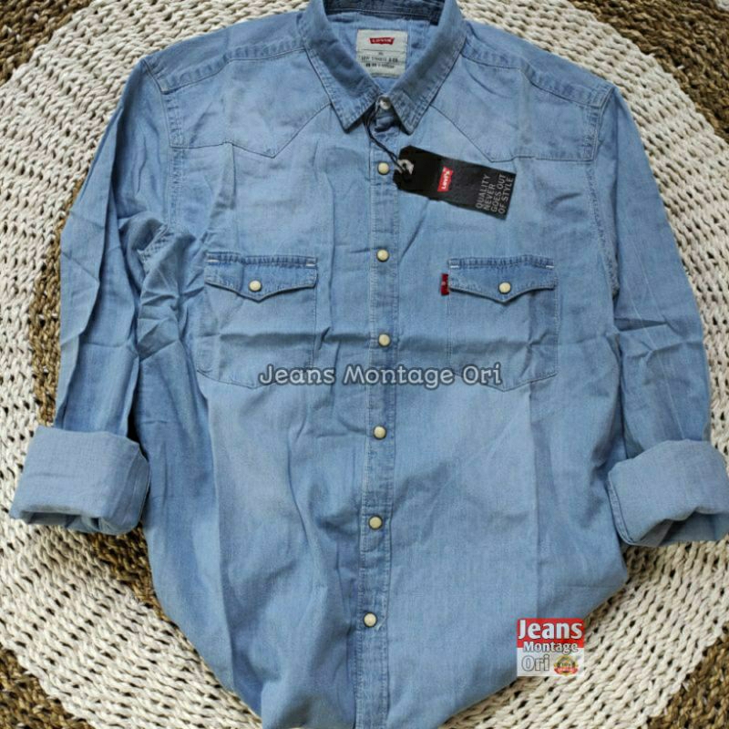 Jual Kemeja Denim Pria Lengan Panjang Import QUALITY Kemeja Jeans Denim ... Jual Kemeja Denim Pria Lengan Panjang Import QUALITY Kemeja Jeans Denim ...