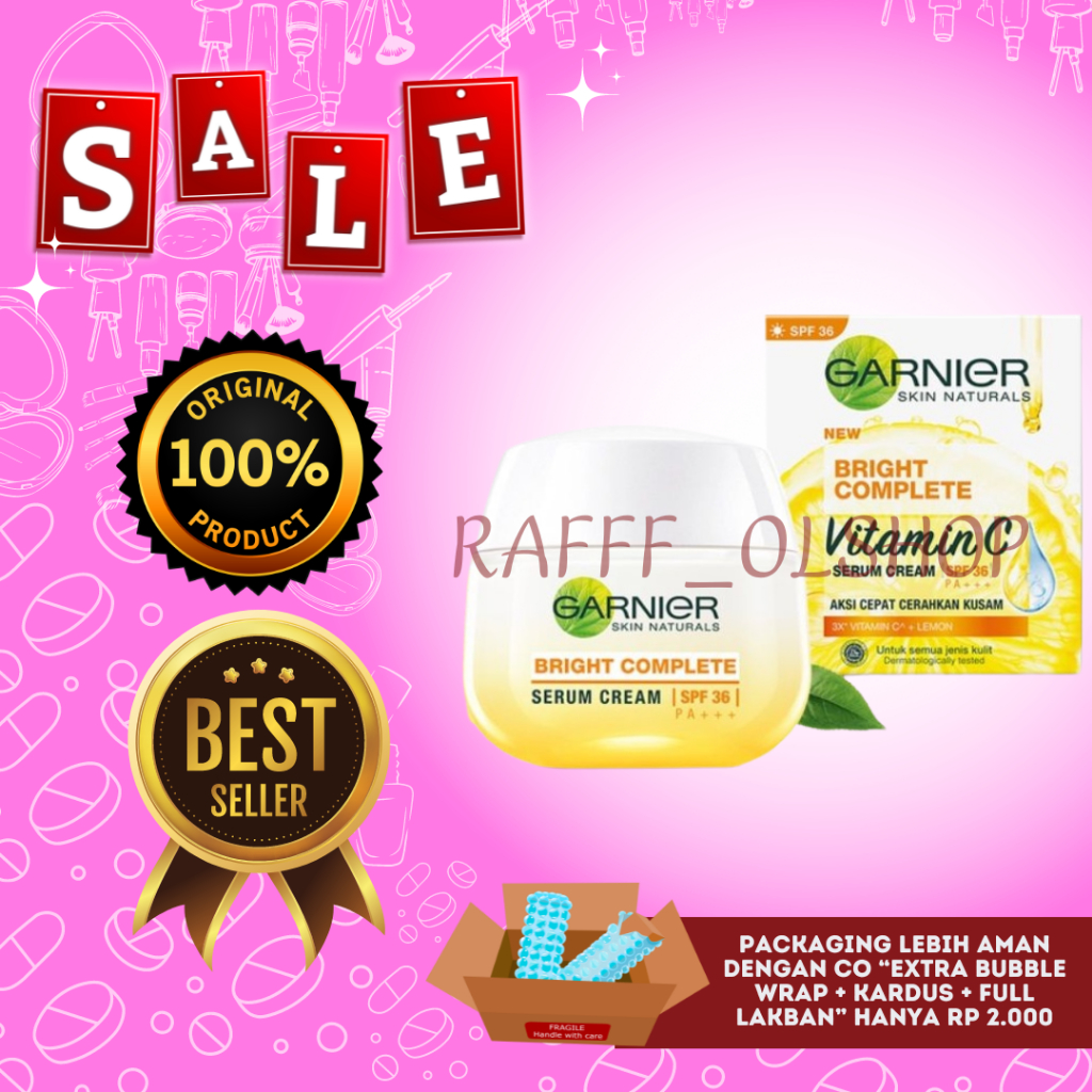 Jual GARNIER Bright Complete Vitamin C Serum Cream SPF 36 PA +++ 50 ml | Shopee Indonesia