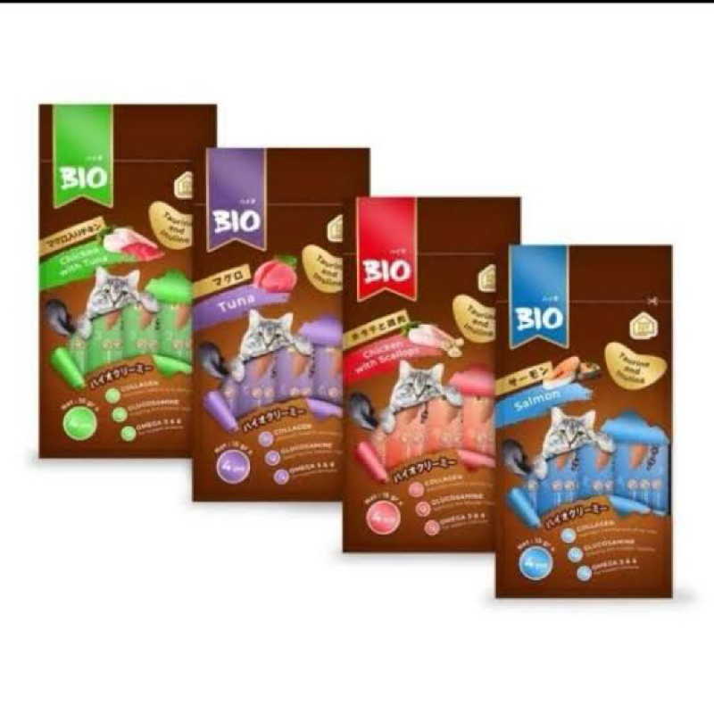 Jual Snack Kucing Bio Creamy treats 1 bungkus isi 4pcs | Shopee Indonesia