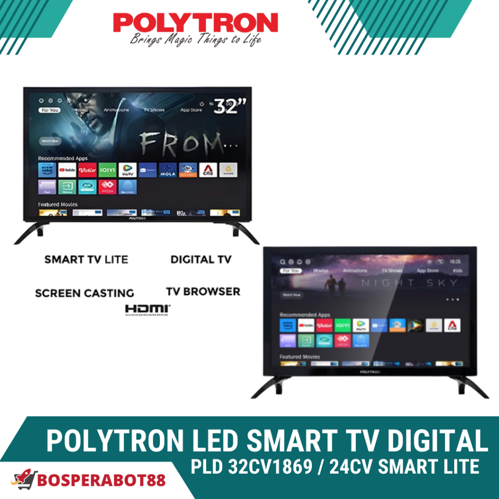 Jual LED TV 32 Inch Polytron HD Ready SMART TV PLD-32CV2269 / 32TC1865 ...