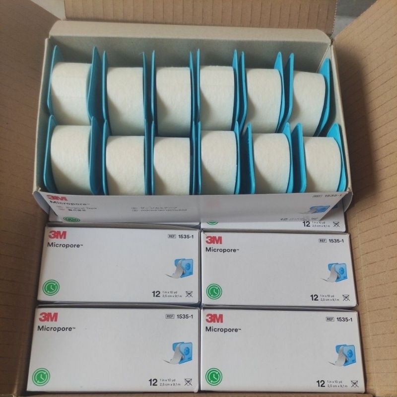 Jual micropore 1 inc/plester putih/plester 3 m 1box isi 12 rol | Shopee ...