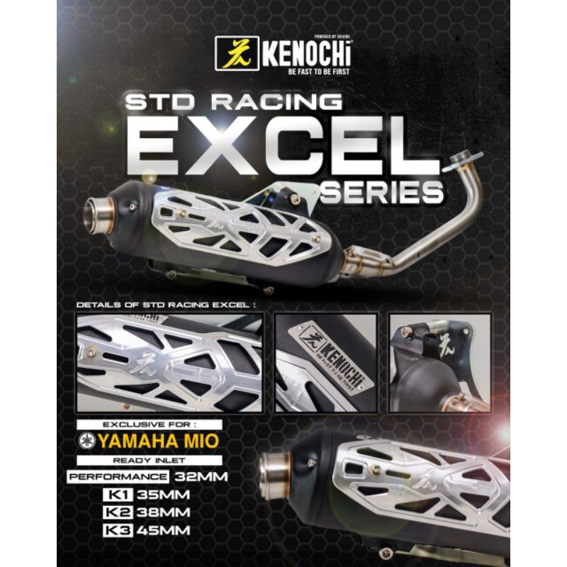 Jual Knalpot standar racing Kenochi type Excel for Mio karbu | Shopee ...