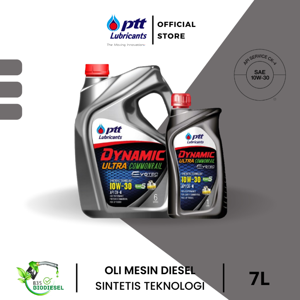 Jual PTT Dynamic Ultra Commonrail SAE 10W-30 API CK-4 [6+1L] | Shopee Indonesia