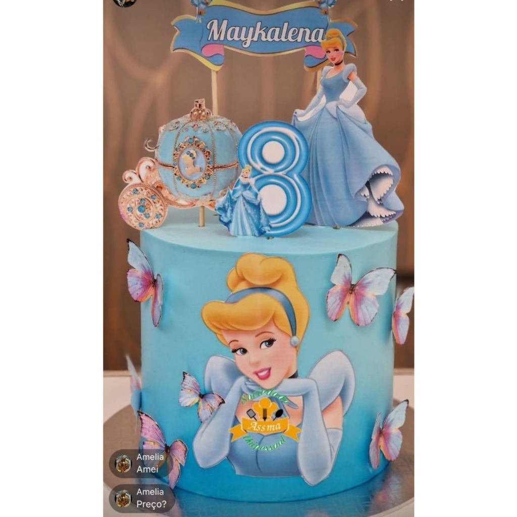 Jual Topper CINDERELLA / Topper Karakter / Bisa Tambah Nama / Hiasan ...