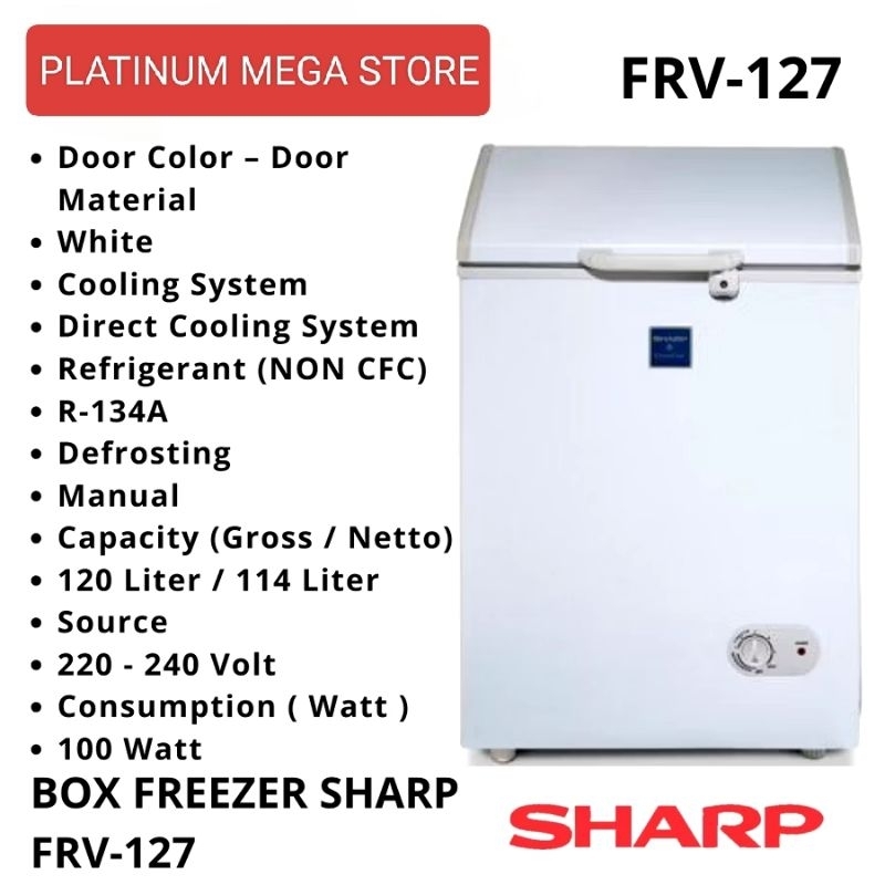 Jual SHARP FRV 127 CHEST FREEZER BOX 120 LITER | Shopee Indonesia