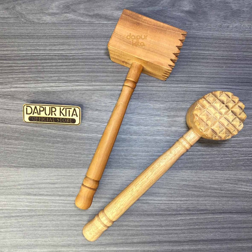 Jual Alat Pelunak/Palu Pemukul Daging Bahan Kayu Uk 25cm 2Varian Model ...