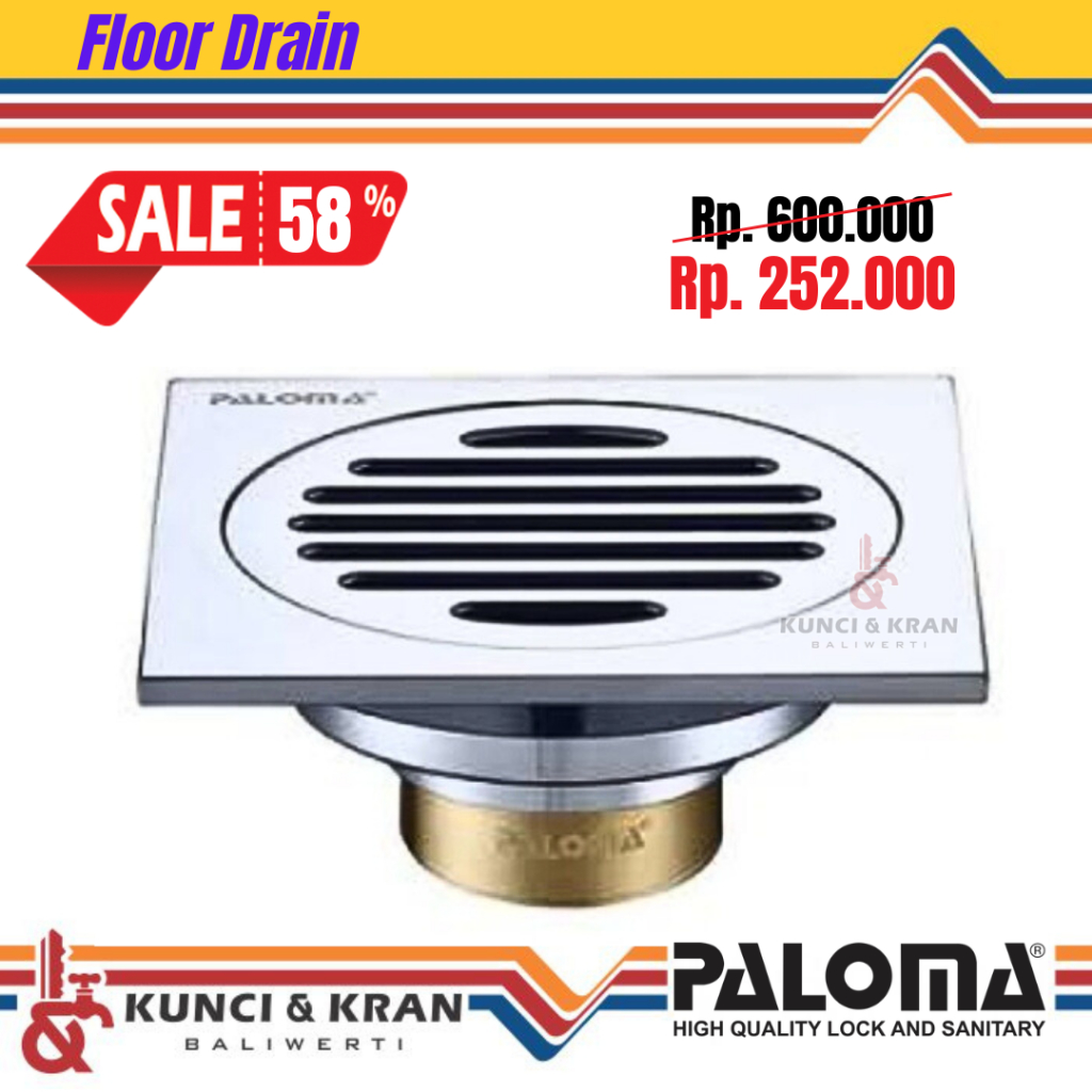 Jual Floor Drain Chrome Paloma FDP3101 Afur lantai 100X100 Saringan Got ...