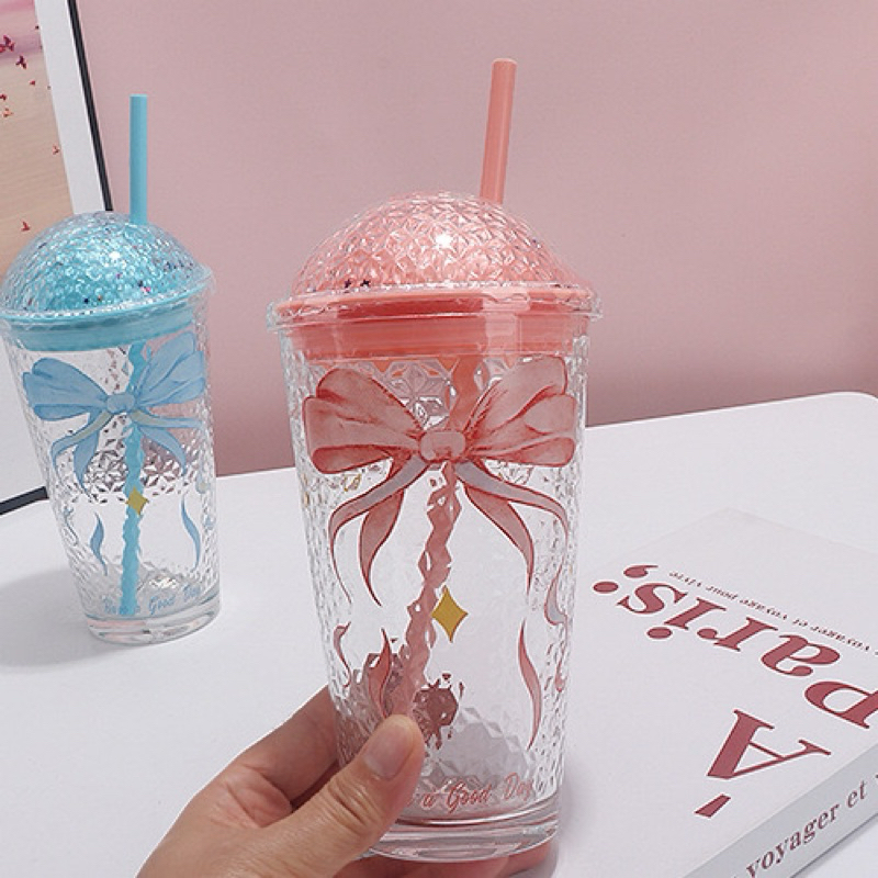 Jual DNICE gelas tumbler pita Gelas Tumblr Kaca Bening / gelas minum ...