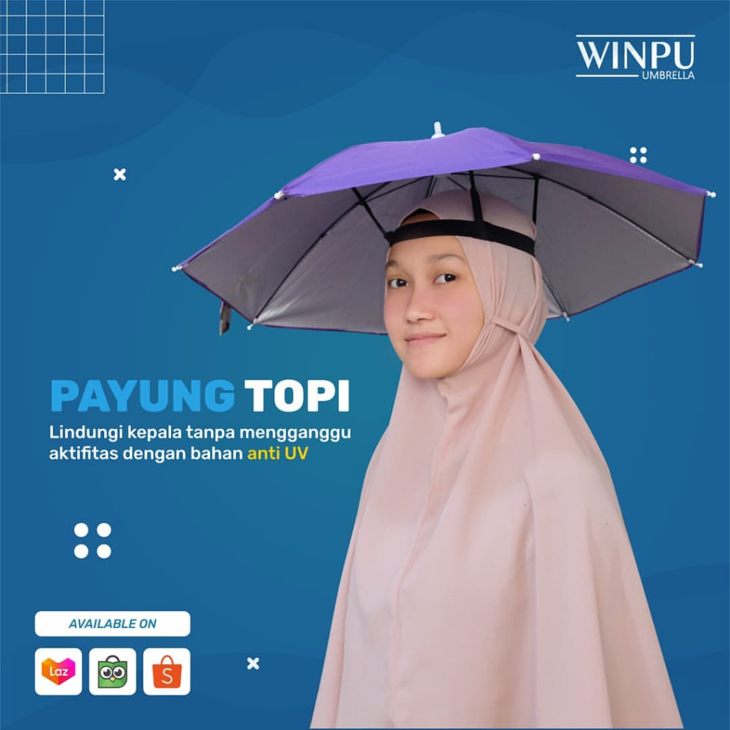 Jual ISTANA Payung Topi Jumbo Anti UV | Payung Hiking | Payung Pejalan ...