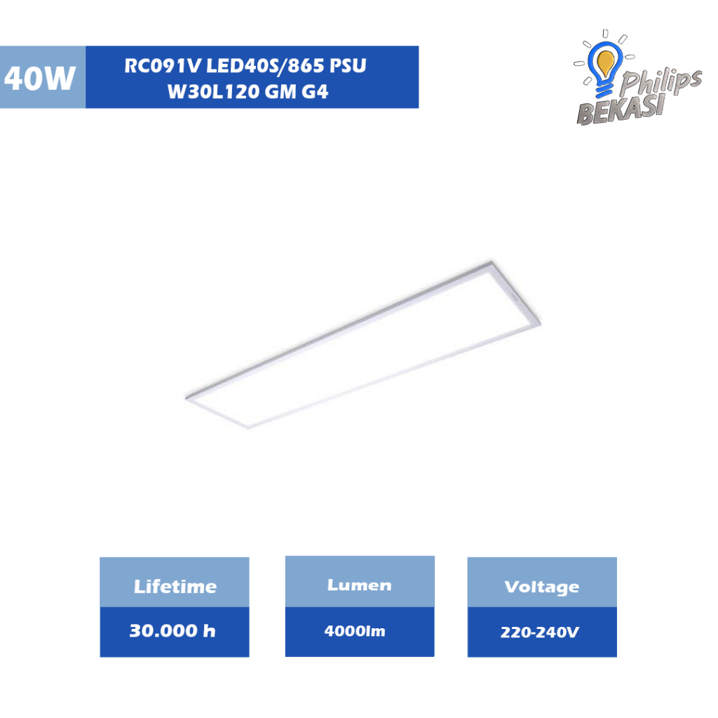 Jual Philips Lampu Panel LED RC091V LED40S/865 PSU W30L120 GM G4 ...