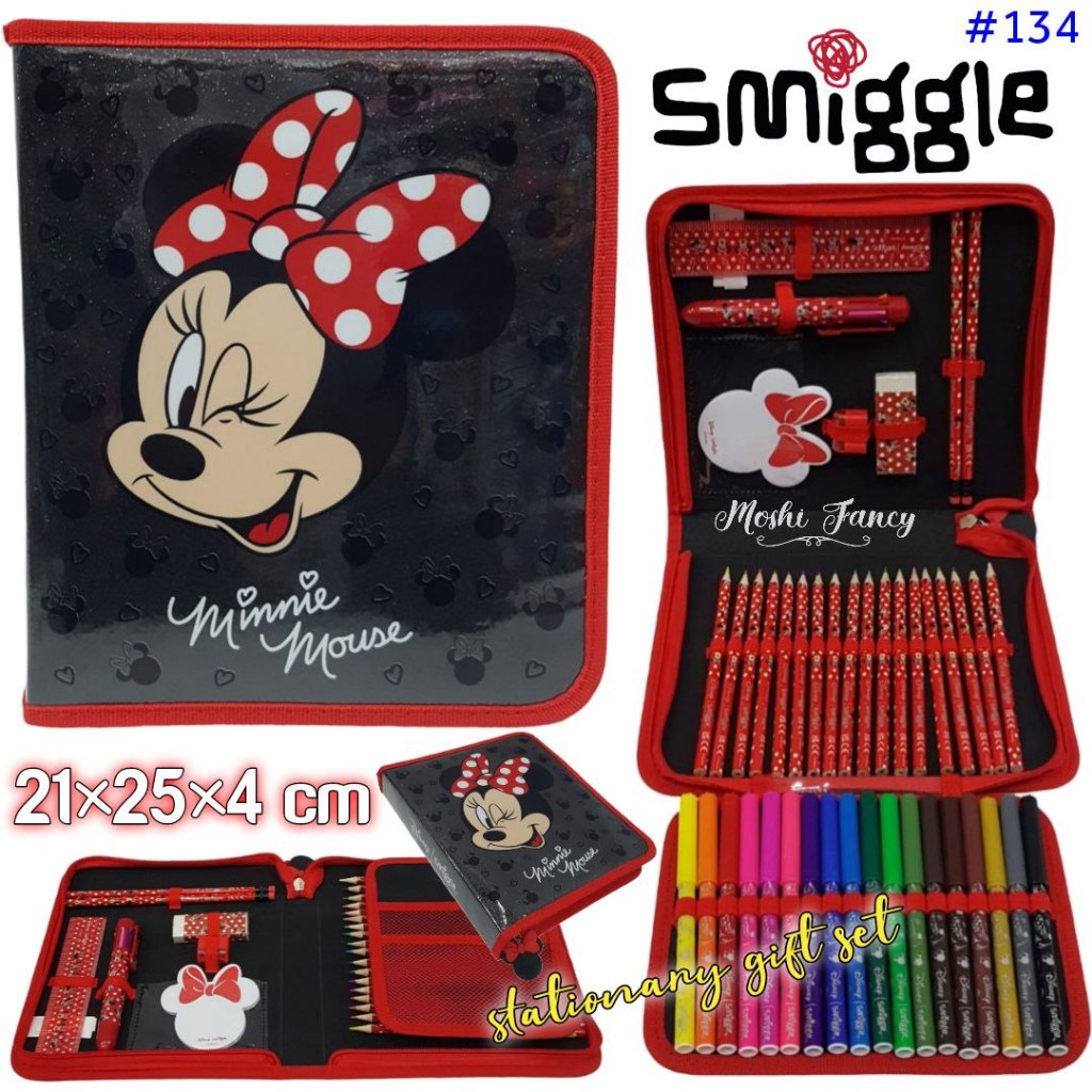 Jual Smiggle Midi Zip Kit Stationary Gift Set Minnie Mouse Disney ...