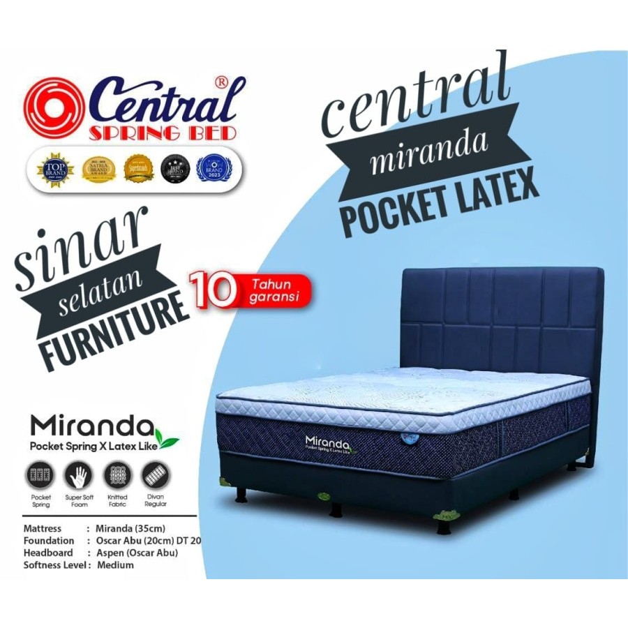 Jual KASUR CENTRAL MIRANDA POCKET LATEX MATTRAS ONLY | Shopee Indonesia