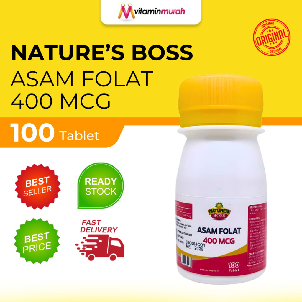 Jual NATURE'S BOSS ASAM FOLAT 400mcg ISI 100 TABLET - SUPLEMEN ...