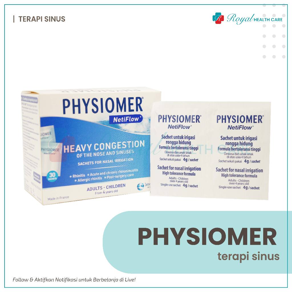 Jual PHYSIOMER NETIFLOW REFILL (BOX ISI 30 SACHET), Untuk Hidung ...