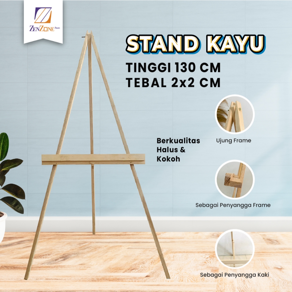 Jual STANDING KAYU / STANDING TRIPOD KAYU PAPAN / STAND FRAME FOTO ...