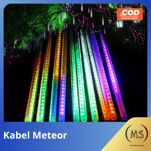 Jual lampu meteor led/50cm 8 Batang /jatuh rain snow taman hias meteor ...