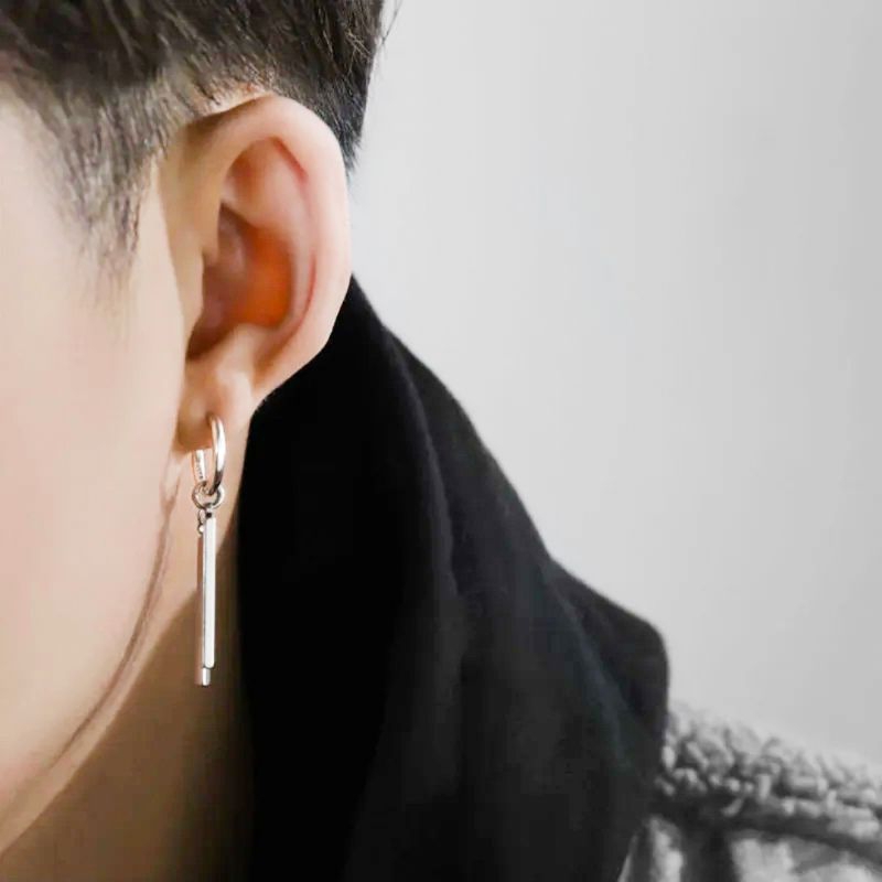 Jual Anting korea hiphop model double cube titanium anti karat anting ...