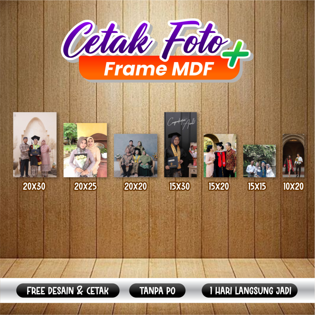 Jual CETAK FOTO UK 4R, 5R, 6R, 8R, 8R(+) - MEDIA PAPAN MDF - 10x20cm ...