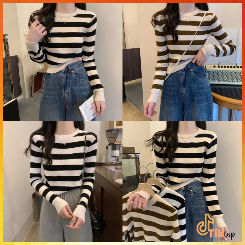 Jual 【Tiktop】Pakaian Wanita Inner Rajut Premium Lengan Panjang Import ...