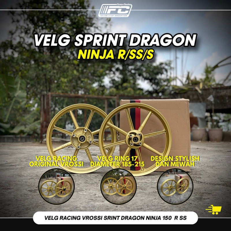 Jual VELK VELG V ROSSI NINJA R SS SPRINT DRAGON GOLD (SEPASANG ...
