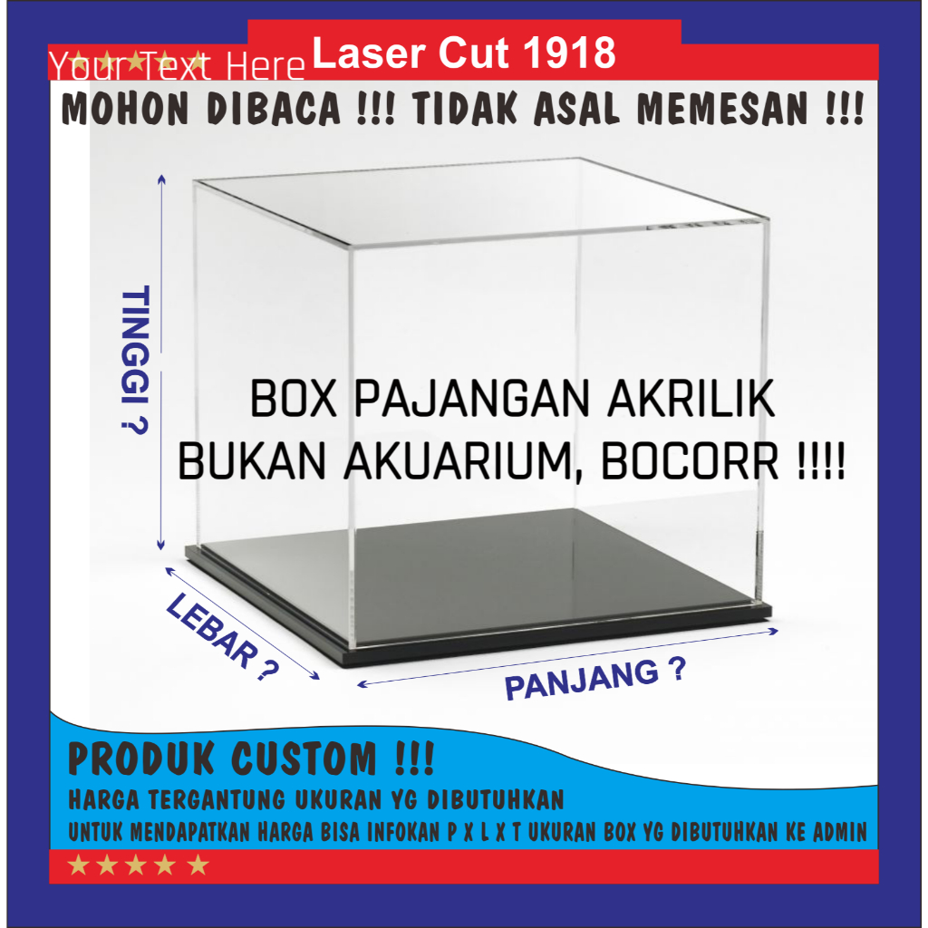 Jual ( CHAT ADMIN UNTUK TANYA HARGA ) custom Box kotak pajangan akrilik ...