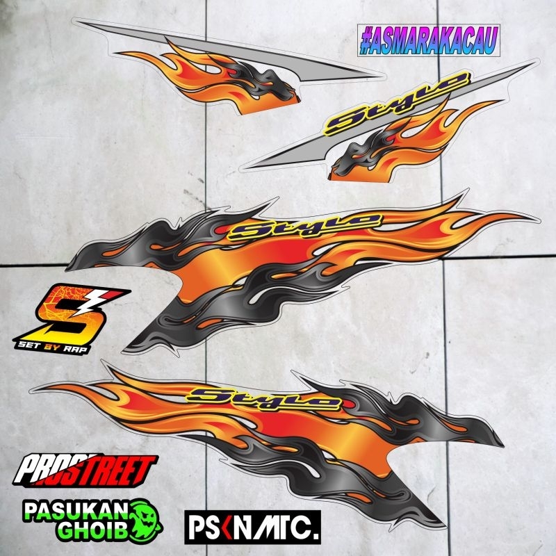 Jual STRIPING STIKER STYLO MOTIF API TRANSPARAN | Shopee Indonesia