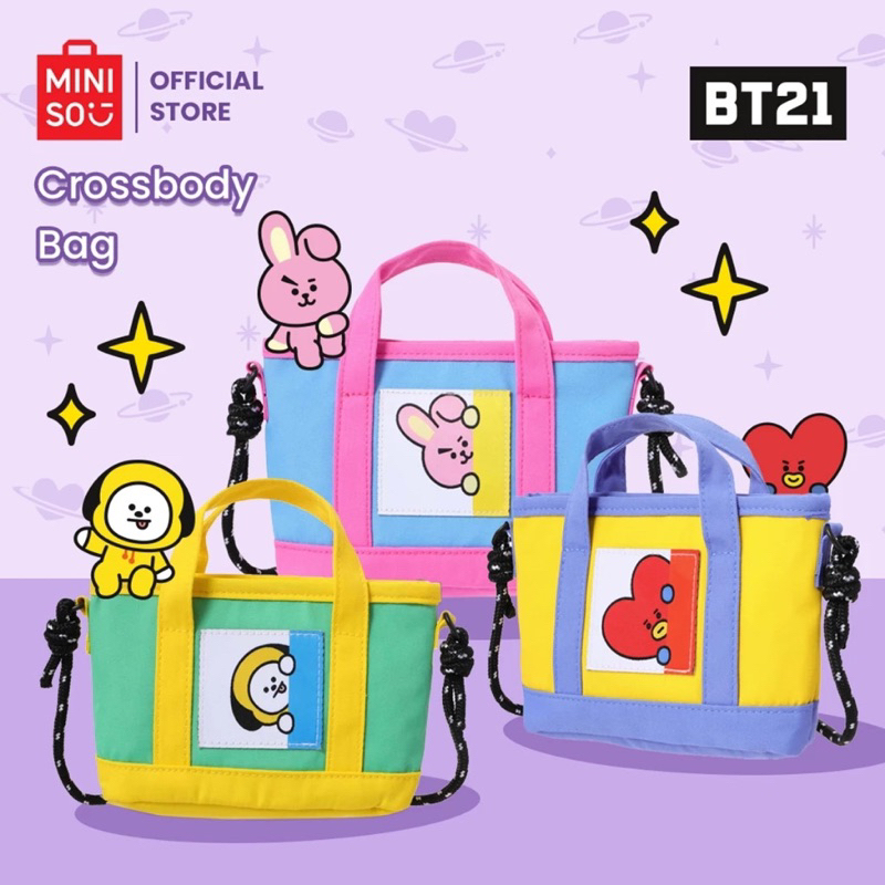 Jual MINISO X BT21 tas selempang desain lucu BT21 | Shopee Indonesia