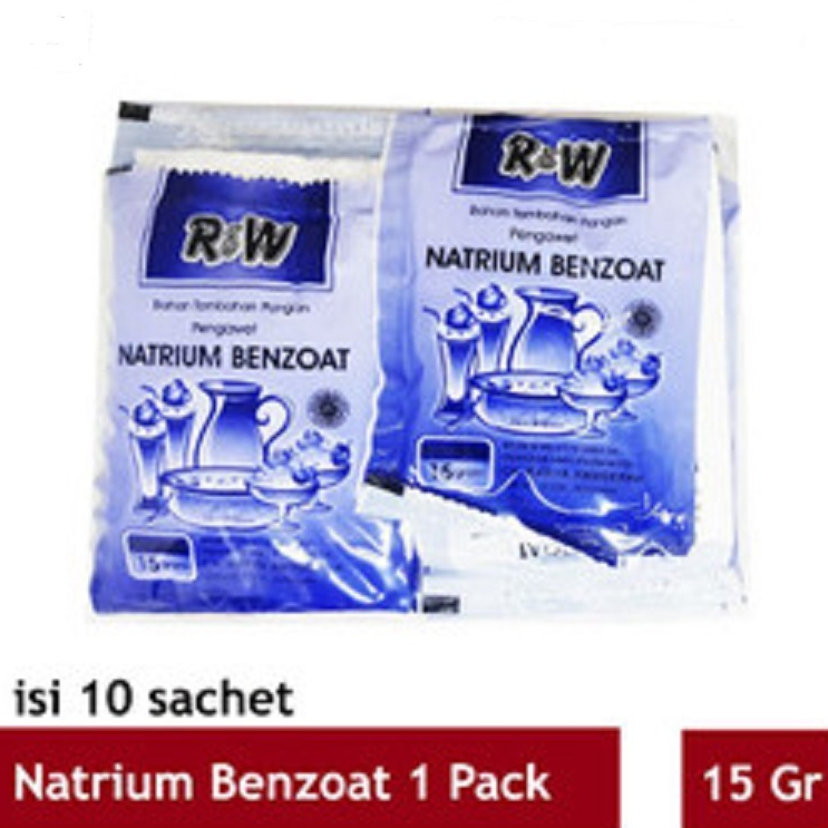 Jual Natrium Benzoat Pengawet Makanan Minuman Sachet Rajawali R&W RW 1 ...