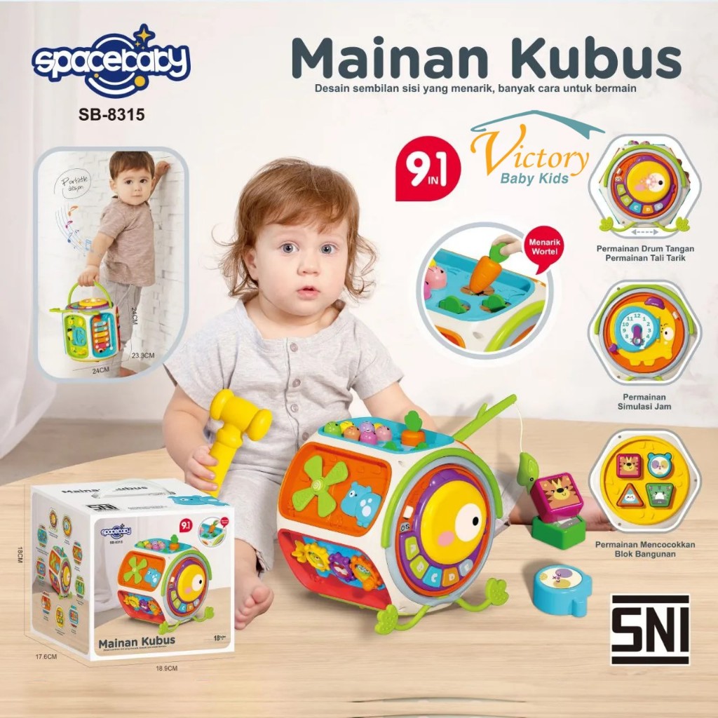 Jual Spacebaby SB-8315 (9 IN 1) Activity Cube - Mainan Kubus | Shopee ...