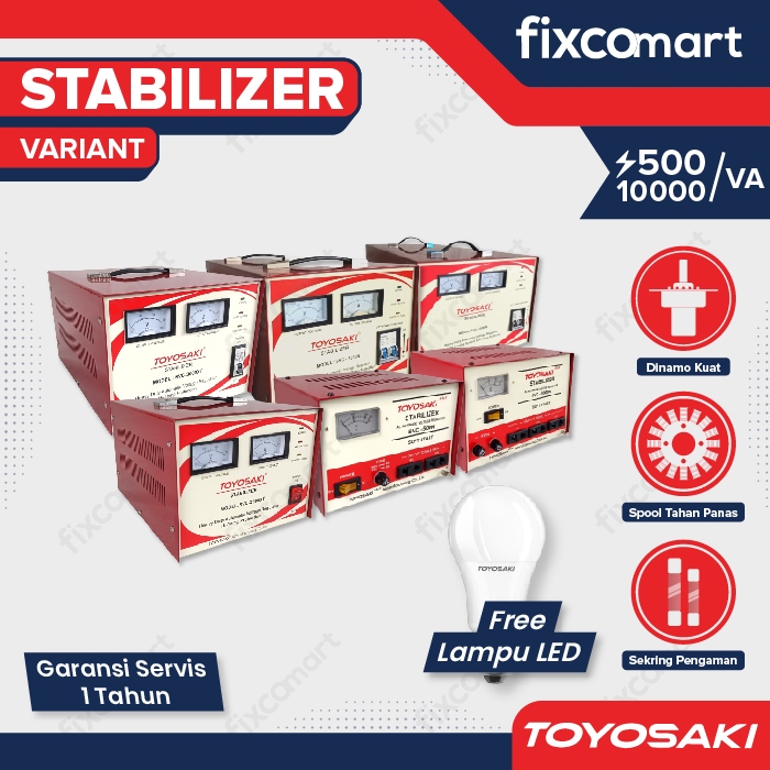 Jual Toyosaki Stabilizer Stavol Listrik Stabiliser 500VA 1000VA 2000VA ...