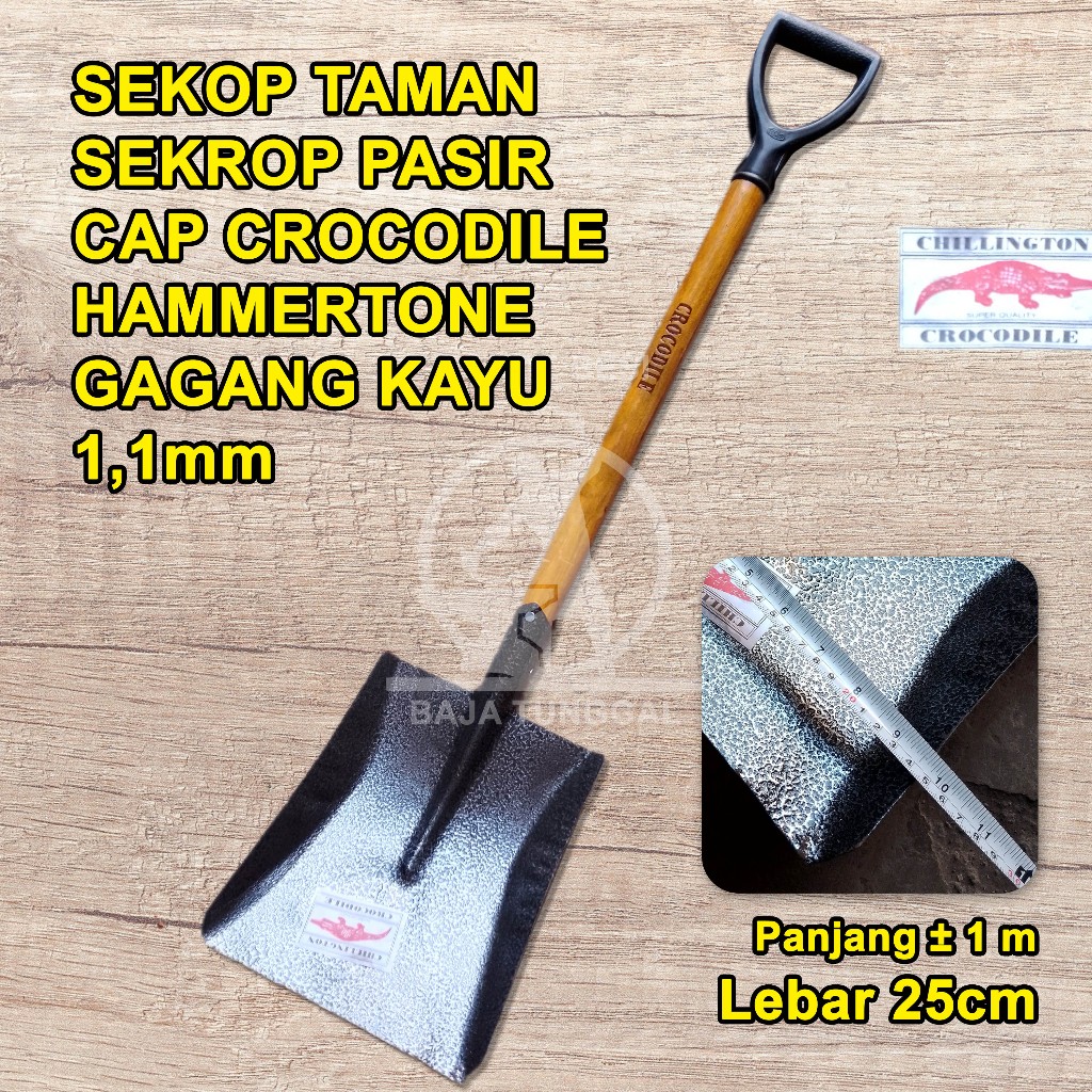 Jual Sekrop Pasir Hammertone Gagang Kayu Serok Sekop Cap Crocodile ...