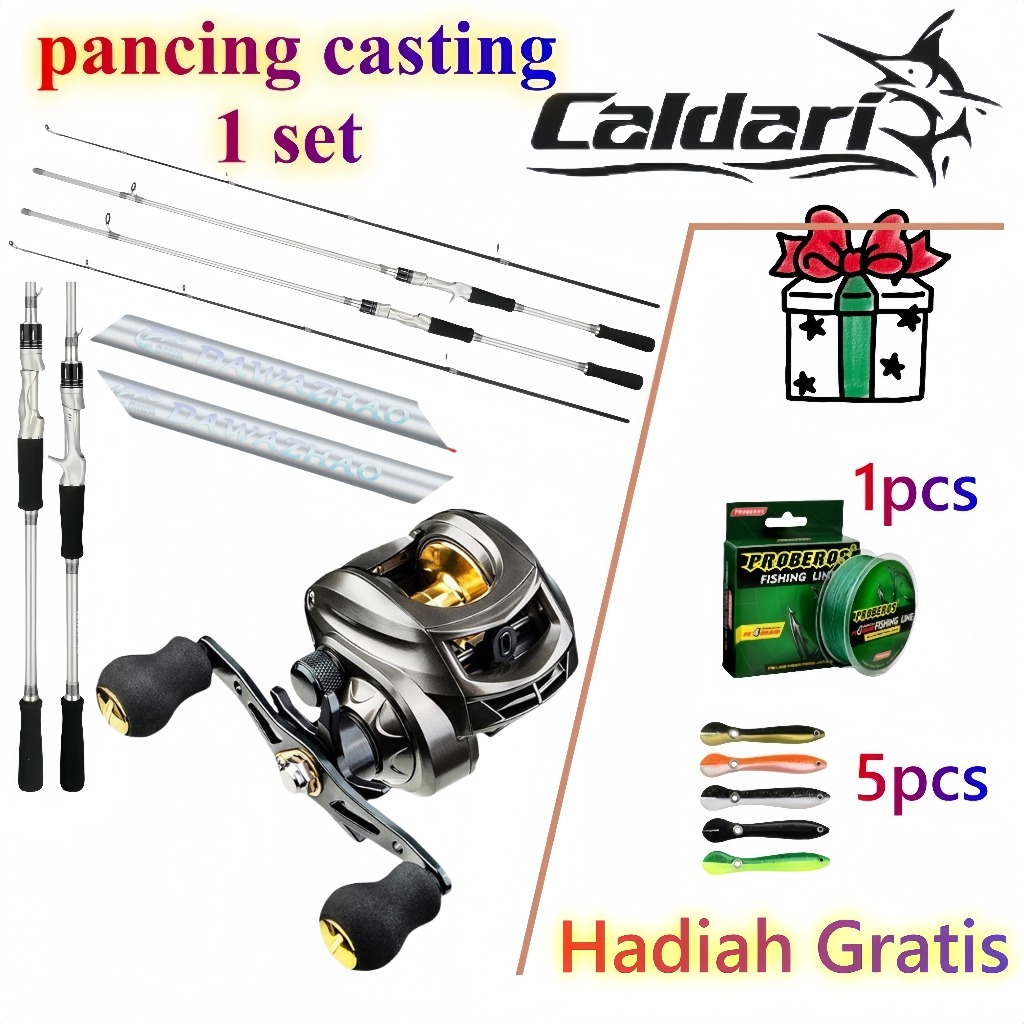Jual DAIWA Joran Casting 1 Set Reel Pancing 2000 Left Right Power Hand Metal Reel Joran bc 1.65m ...