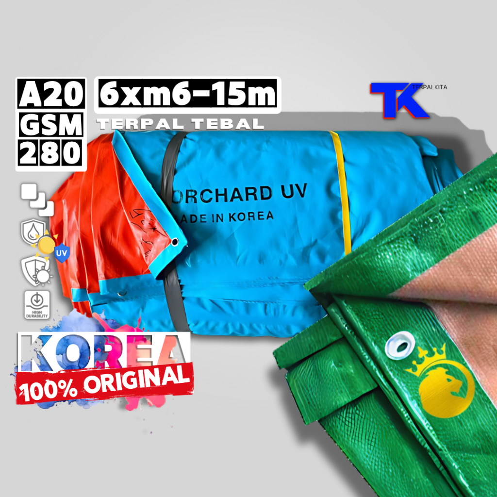 Jual Terpal 6x4 6x8 6x6 6x10 6x12 Meter Tebal A20 UV Plastik Korea Anti ...