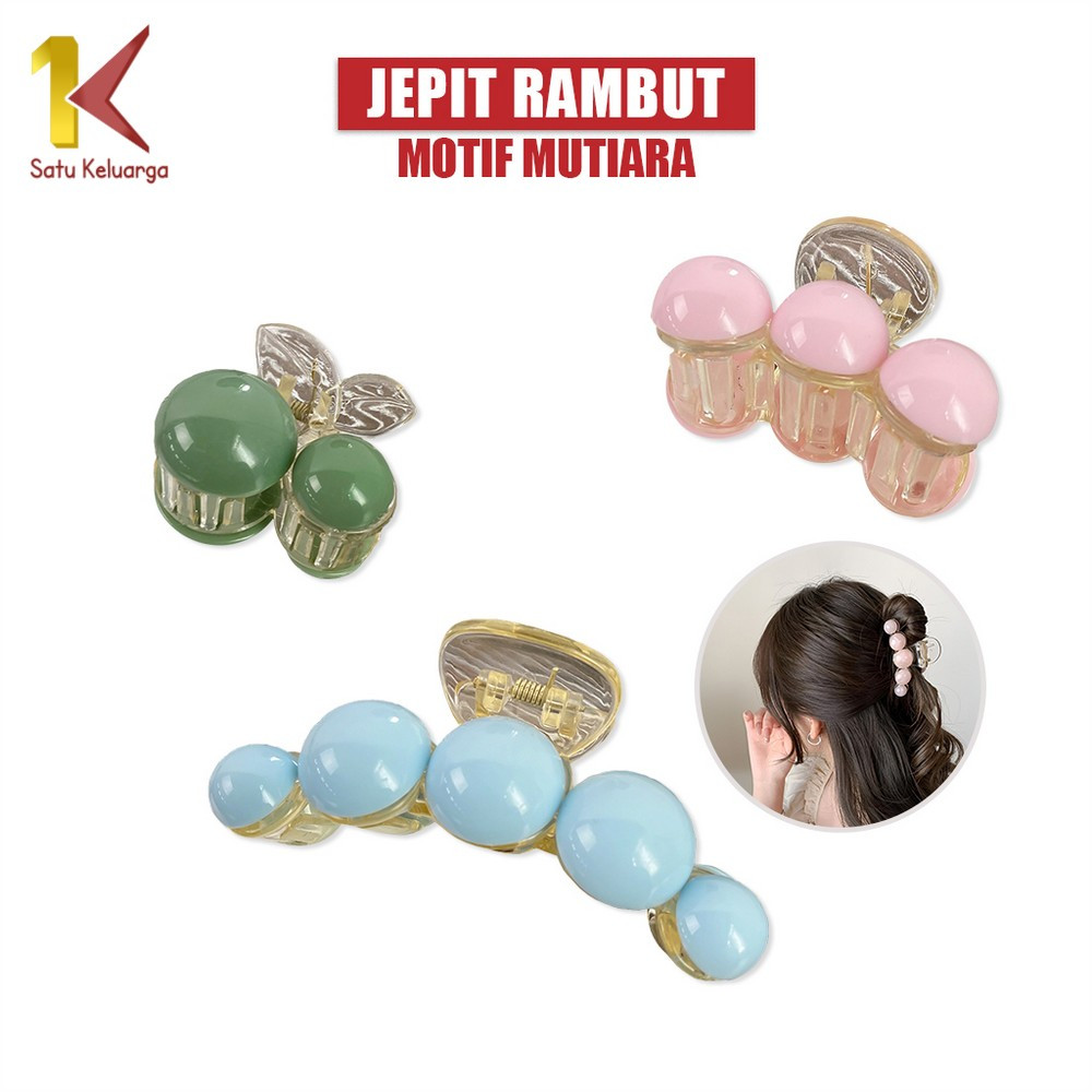 Jual Satu Keluarga Jepit Rambut Motif Mutiara Wanita C1120 Hair Clip Jedai Mutiara Jumbo ...