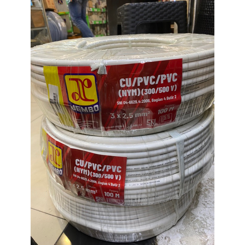 Jual Kabel NYM 3x2.5 3x2,5 JEMBO CABLE Kawat 50 Meter 100 Meter ...
