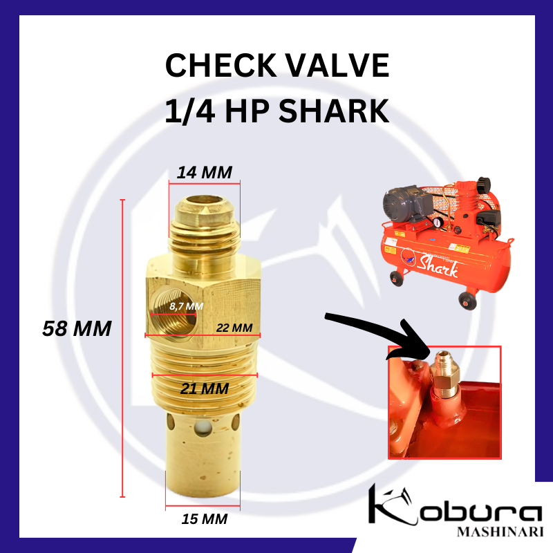 Jual Check Valve 1/4 HP SHARK Klep Tangki Katup Satu Arah Kompresor ...
