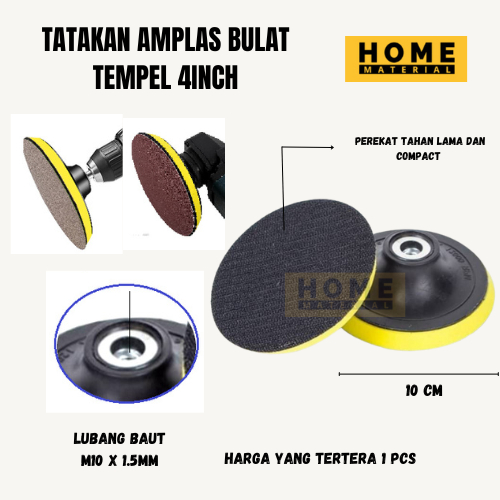 Jual Tatakan amplas bulat tempel velcro 4 inch gerinda tangan termurahh ...