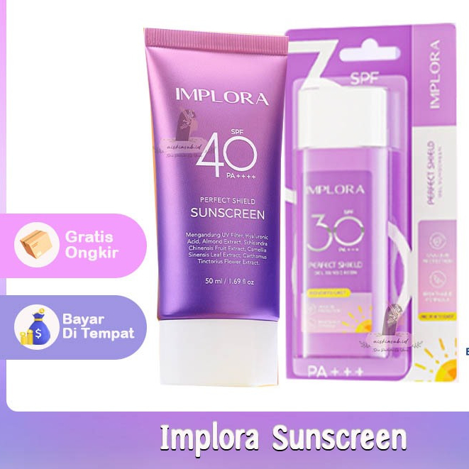Jual Implora Perfect Shield Sunscreen SPF 40 PA+++ 50ml Sun Screen / Tabir Surya Sunblock ...