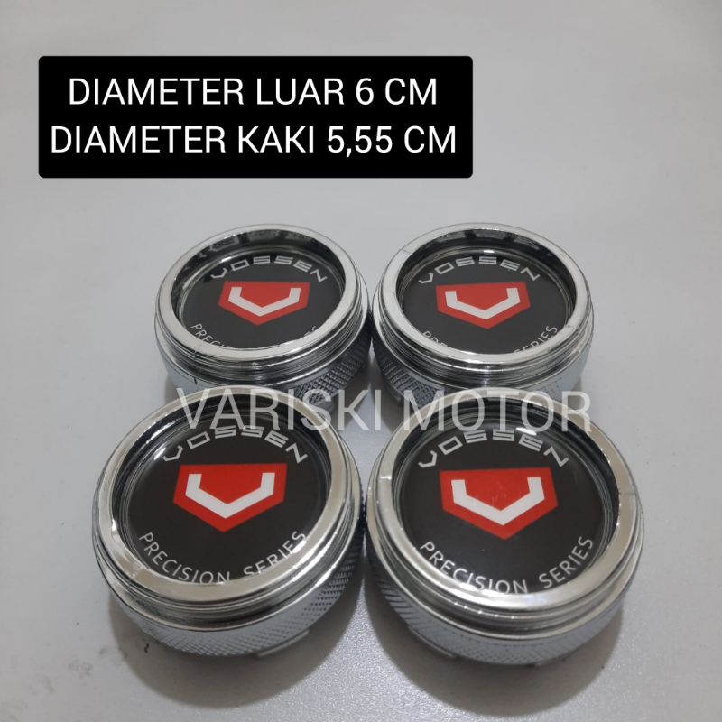 Jual dop roda tutup velg racing tabung chrome Vossen diameter 6 cm ...